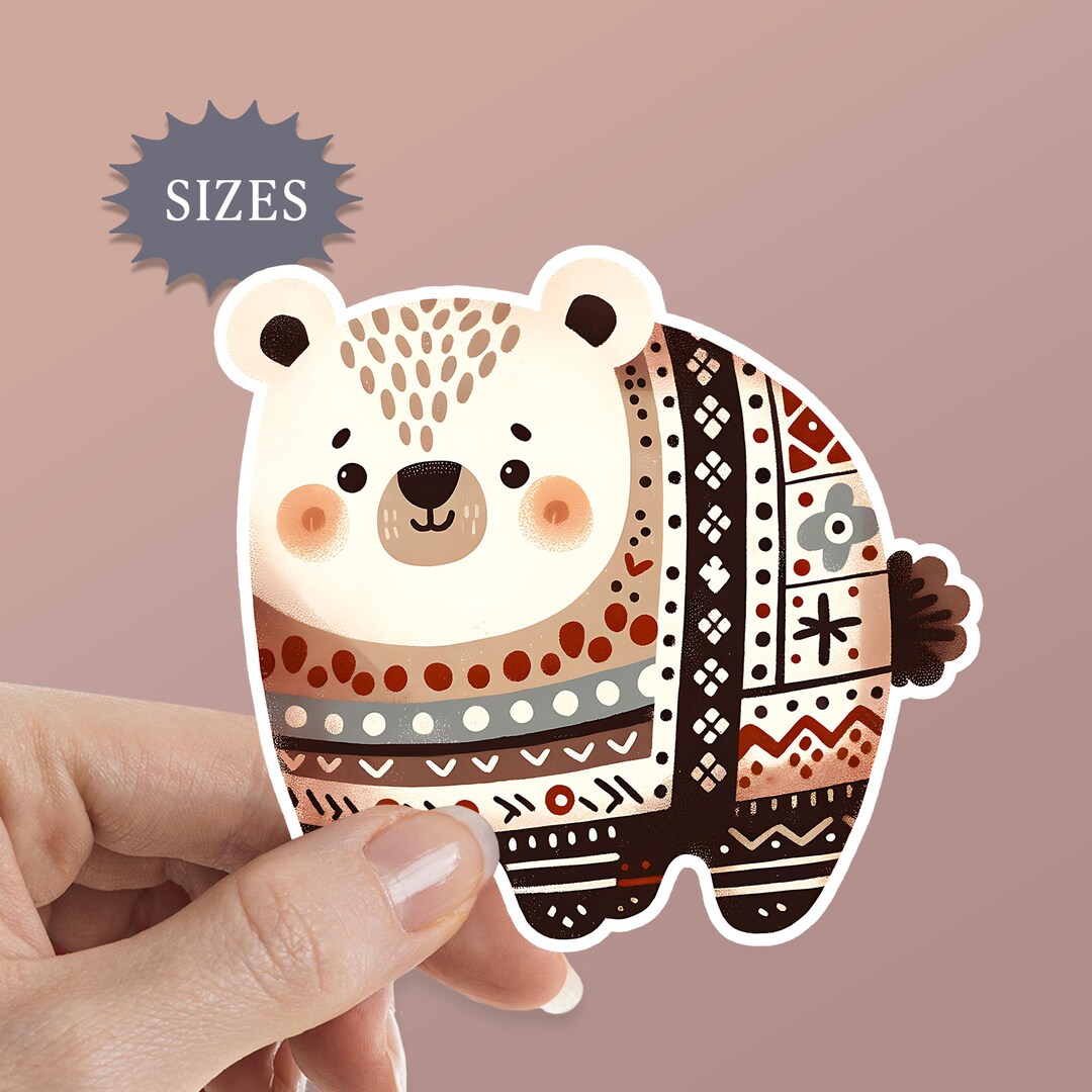 Nordic Bear Waterproof Vinyl Sticker: Hygge Northwoods - Etsy