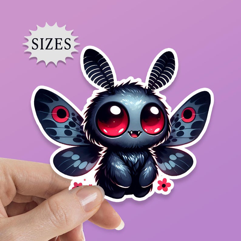 Cute Mothman Monster Sticker, Classic, Spooky Season Sticker, Halloween ...