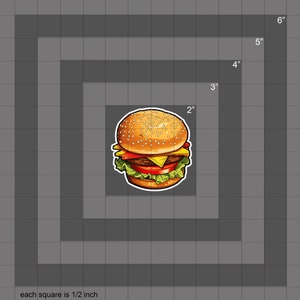 Cheeseburger Sticker, Burger Sticker, Fast Food Sticker, Food Sticker ...