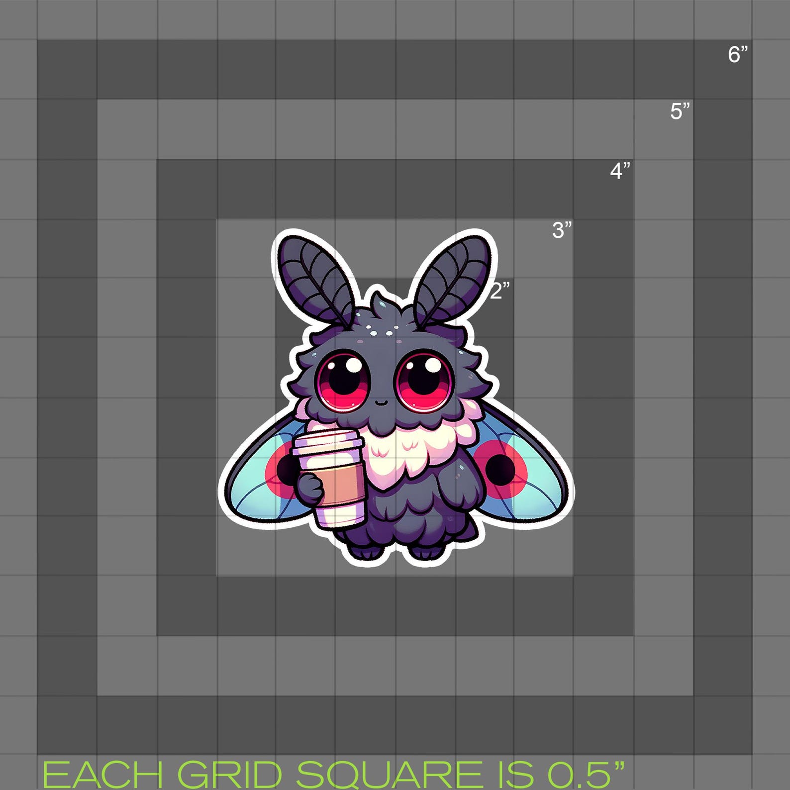 Cute Mothman Coffee Sticker, Classic, Spooky Season Sticker, Halloween ...