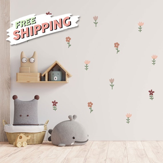 Flower Wall Decals Nursery Wall Decals Nursery Decor Floral - Etsy