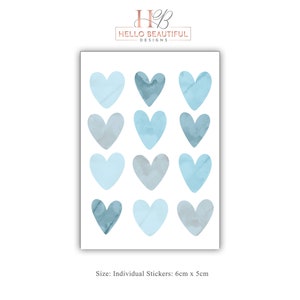 Blue Heart Wall Sticker Blue Wall Sticker Blue Nursery Wall Decal ...