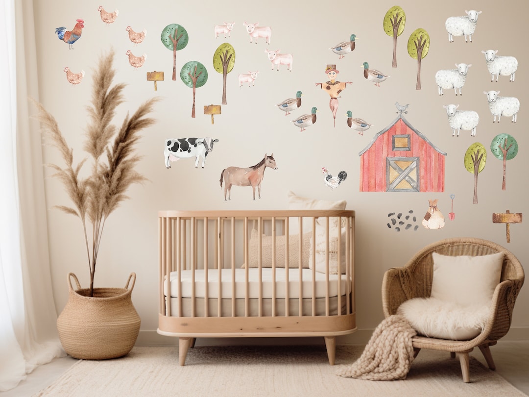 Farm Yard Wall Stickers Barn House Decal Farm Animal Decals Farm ...