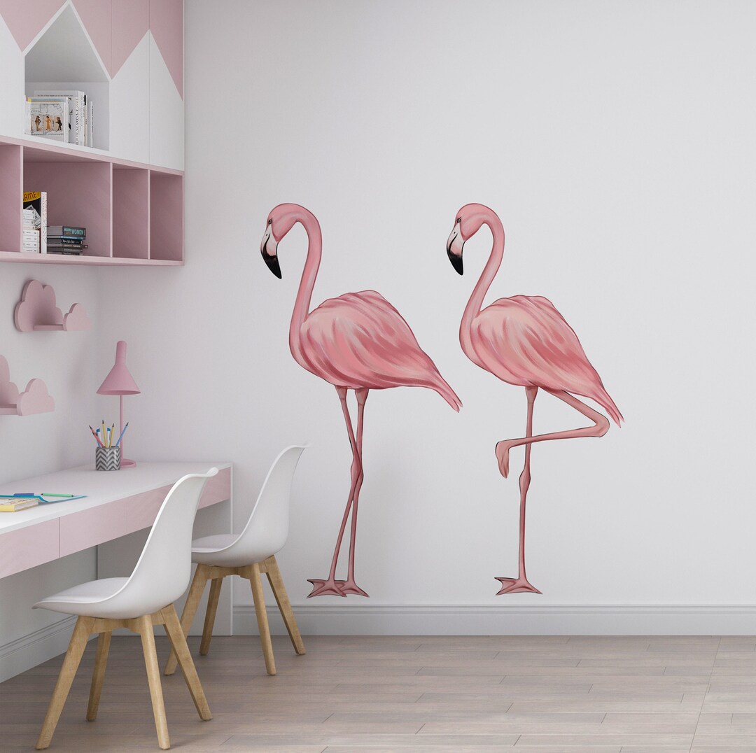 Pink Flamingo Wall Decal Flamingo Wall Sticker Flamingo Decal Flamingo ...