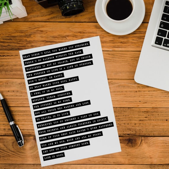 Black Strip Quote Stickers Scrapbook Supplies Journalling - Etsy