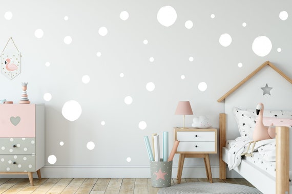 Buy White Polka Dot Nursery Wall Stickers Irregular White Dot Wall Decal White Playroom Sticker Wall Polkadot White Wall Spot Sticker White Spot Online in India Etsy