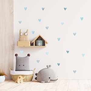 Blue Heart Wall Sticker Blue Wall Sticker Blue Nursery Wall Decal ...