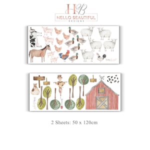 Farm Yard Wall Stickers Barn House Decal Farm Animal Decals Farm ...