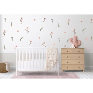 Wildflower Nursery Wall Sticker Kids Room Flower Wall Stickers Nursery ...