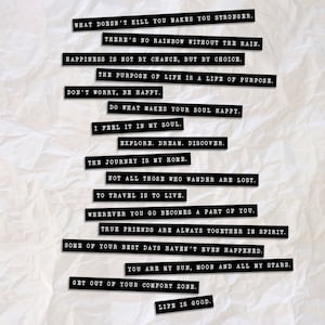 Black Strip Quote Stickers, Scrapbook Supplies, Journalling Stickers ...