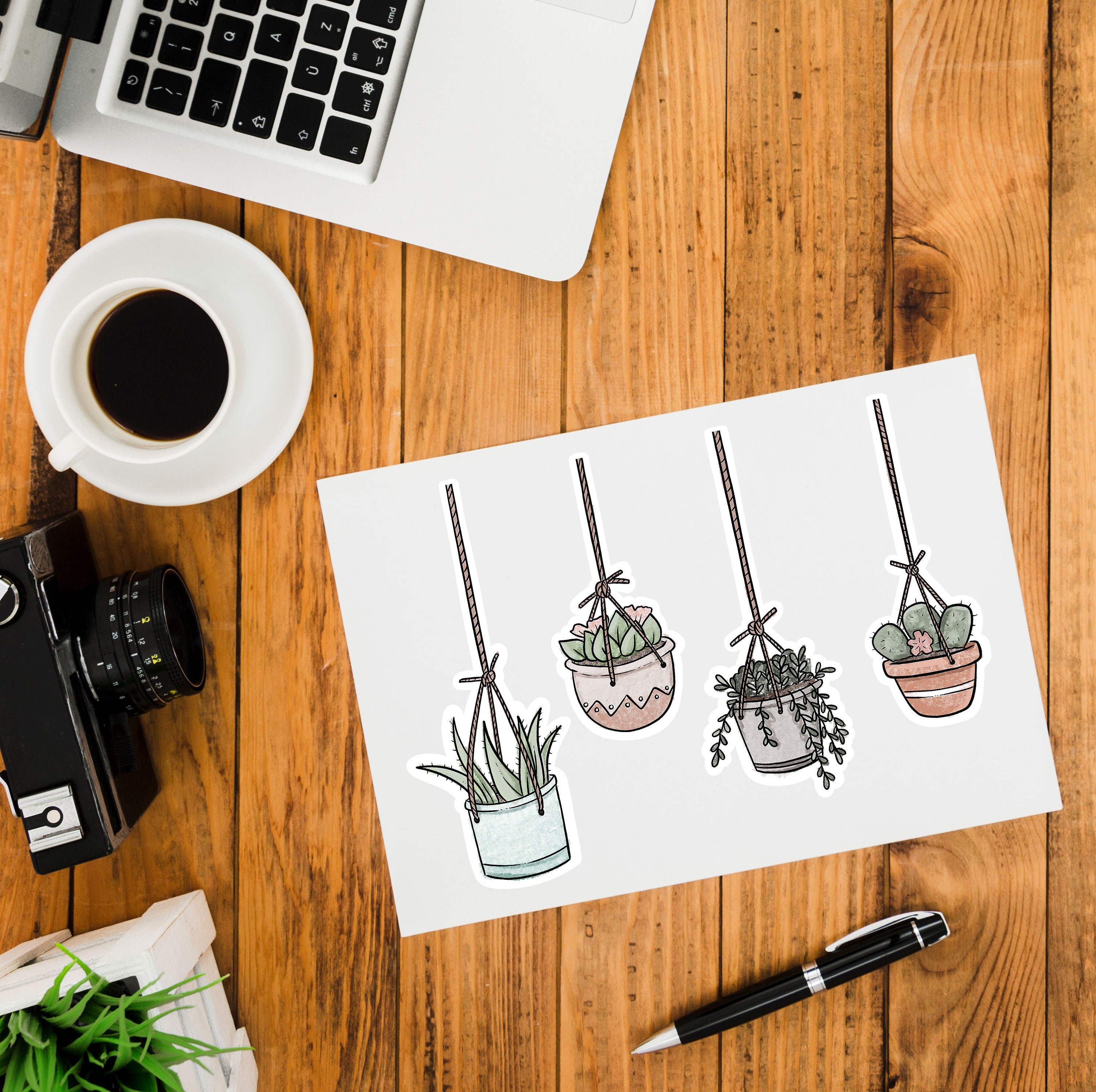 Hanging Plant Pot Sticker Sheet Plant Stickers Succulents - Etsy