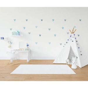 Blue Heart Wall Sticker Blue Wall Sticker Blue Nursery Wall Decal ...