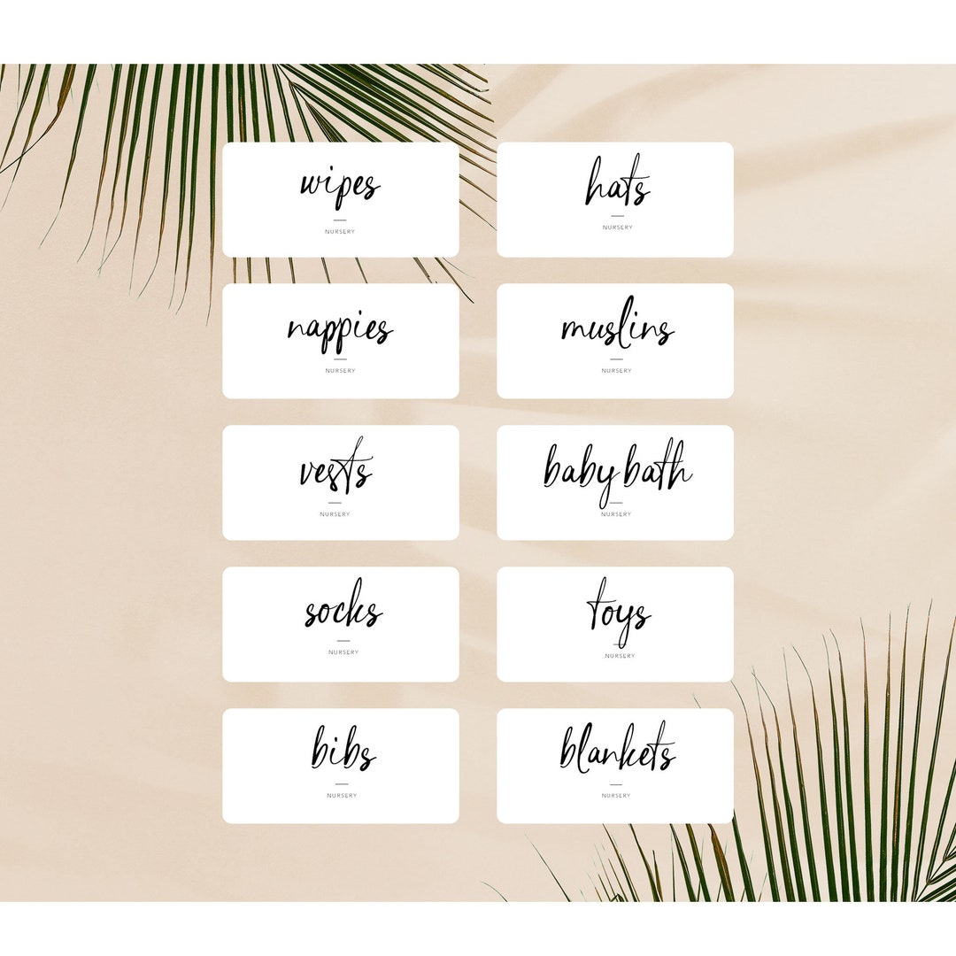 Baby Nursery Sticker Labels, Nursery Organisation Labels, Organisation ...