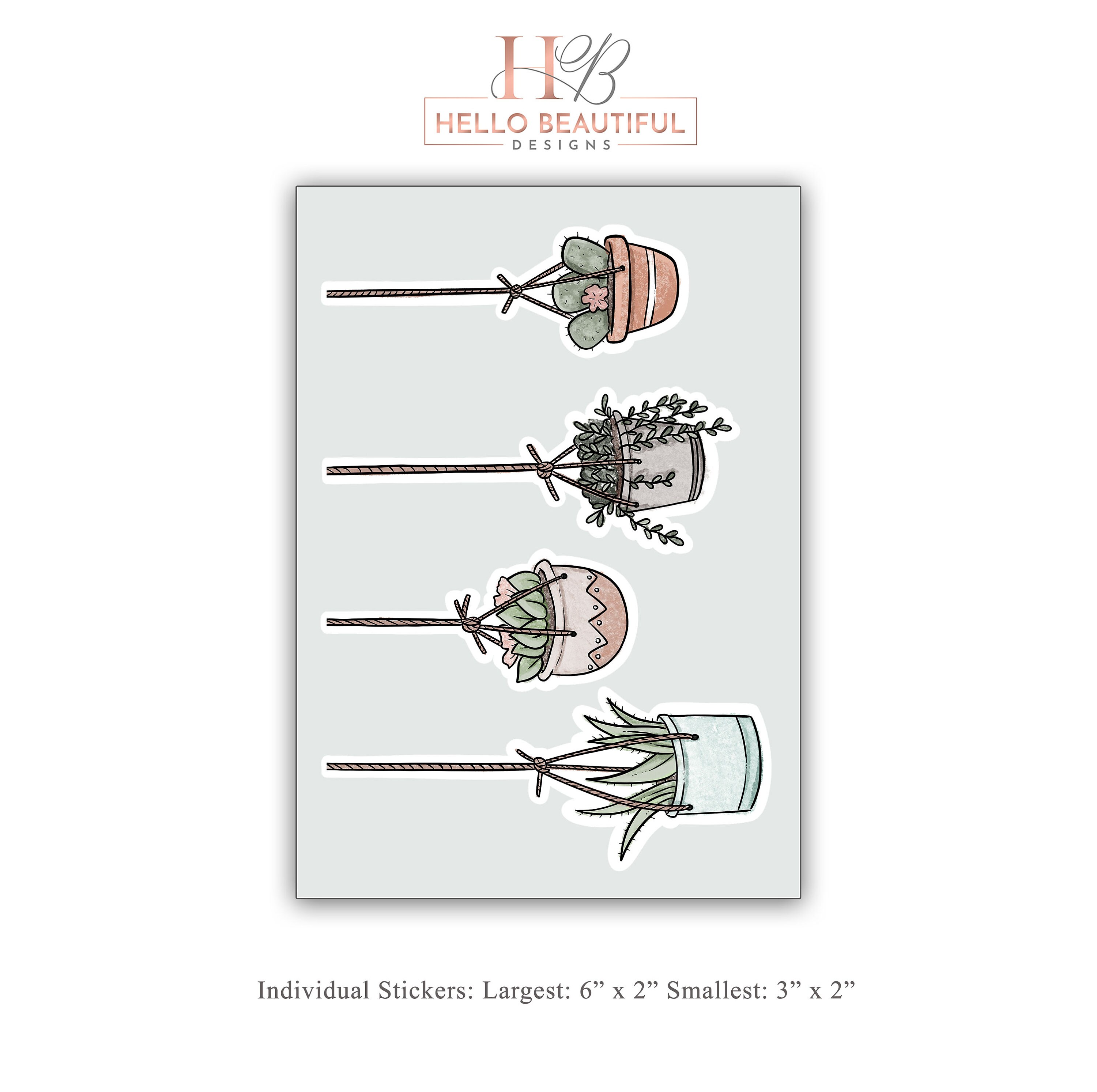 Hanging Plant Pot Sticker Sheet Plant Stickers Succulents - Etsy