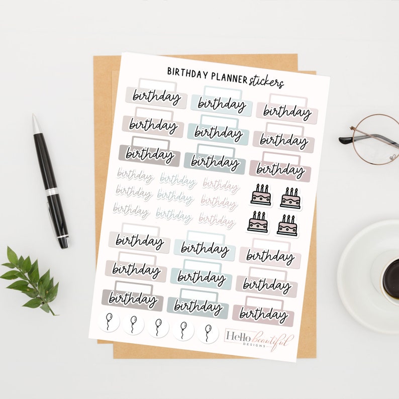 Birthday Planner Stickers Birthday Icons Stickers Birthday - Etsy