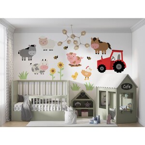 Farm Wall Sticker Farm Animal Wall Sticker Nursery Farm Wall Decal ...