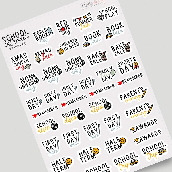 School Reminder Planner Stickers - Etsy