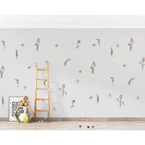 Wildflower Nursery Wall Sticker Kids Room Flower Wall Stickers Nursery ...