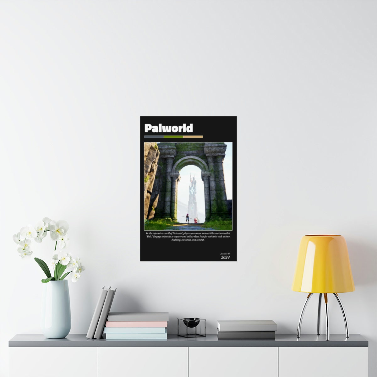 Palworld Game Info Art, Video Game Vertical Poster, Gaming Wall Art ...