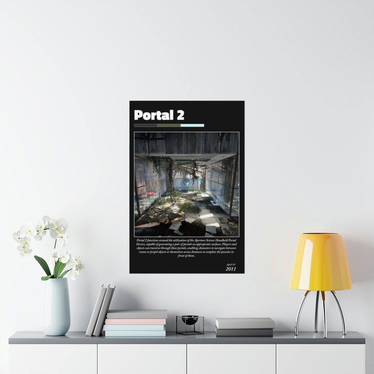 Portal 2 Poster, Game Info Art, Video Game Vertical Poster, Gaming Wall ...