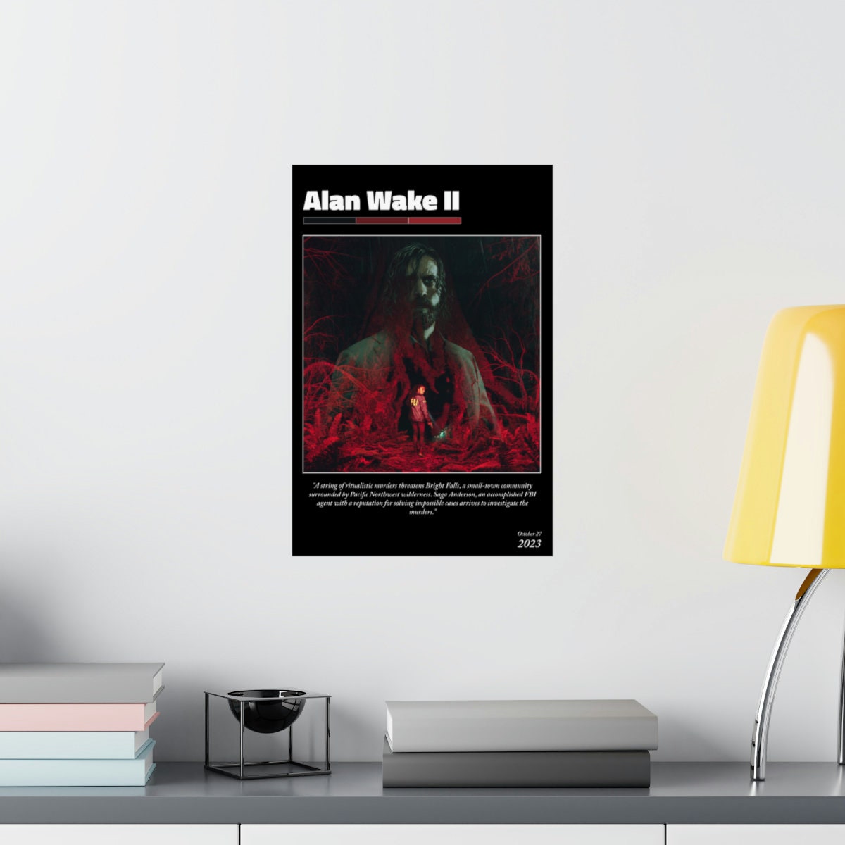 Alan Wake 2 Game Info Art, Video Game Vertical Poster, Gaming Wall Art ...