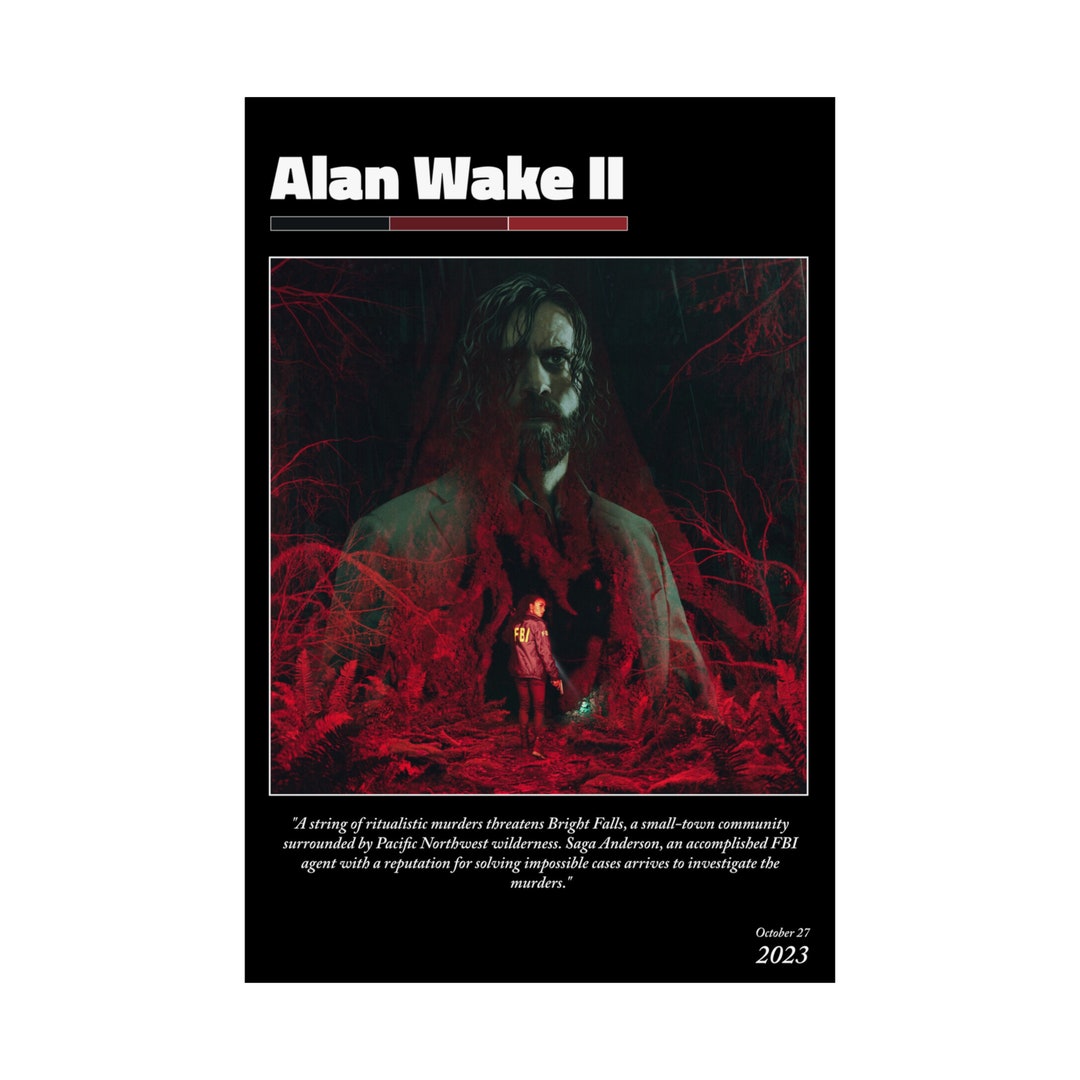 Alan Wake 2 Game Info Art, Video Game Vertical Poster, Gaming Wall Art ...
