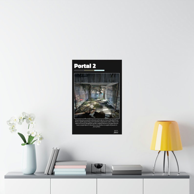 Portal 2 Poster, Game Info Art, Video Game Vertical Poster, Gaming Wall ...