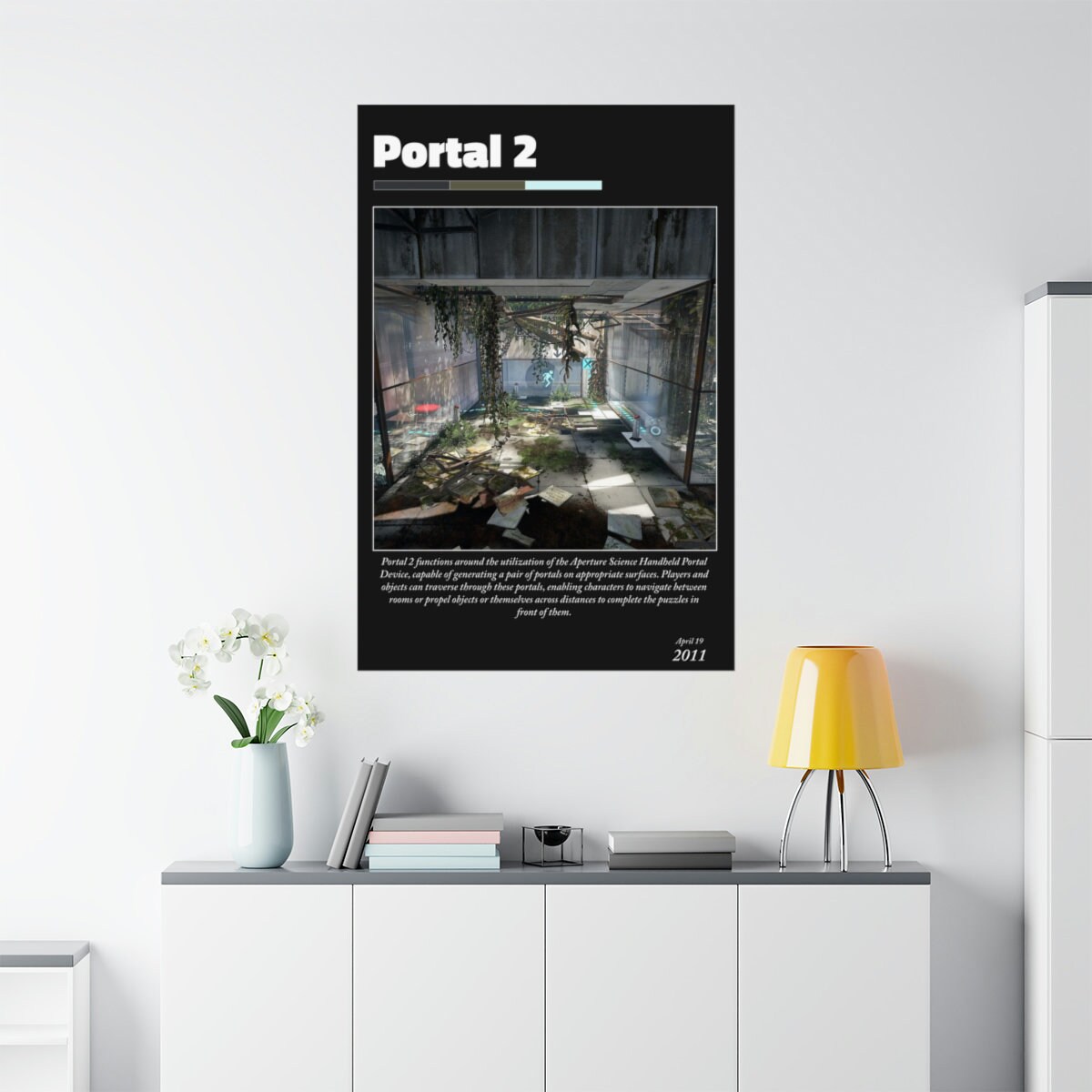 Portal 2 Poster, Game Info Art, Video Game Vertical Poster, Gaming Wall ...