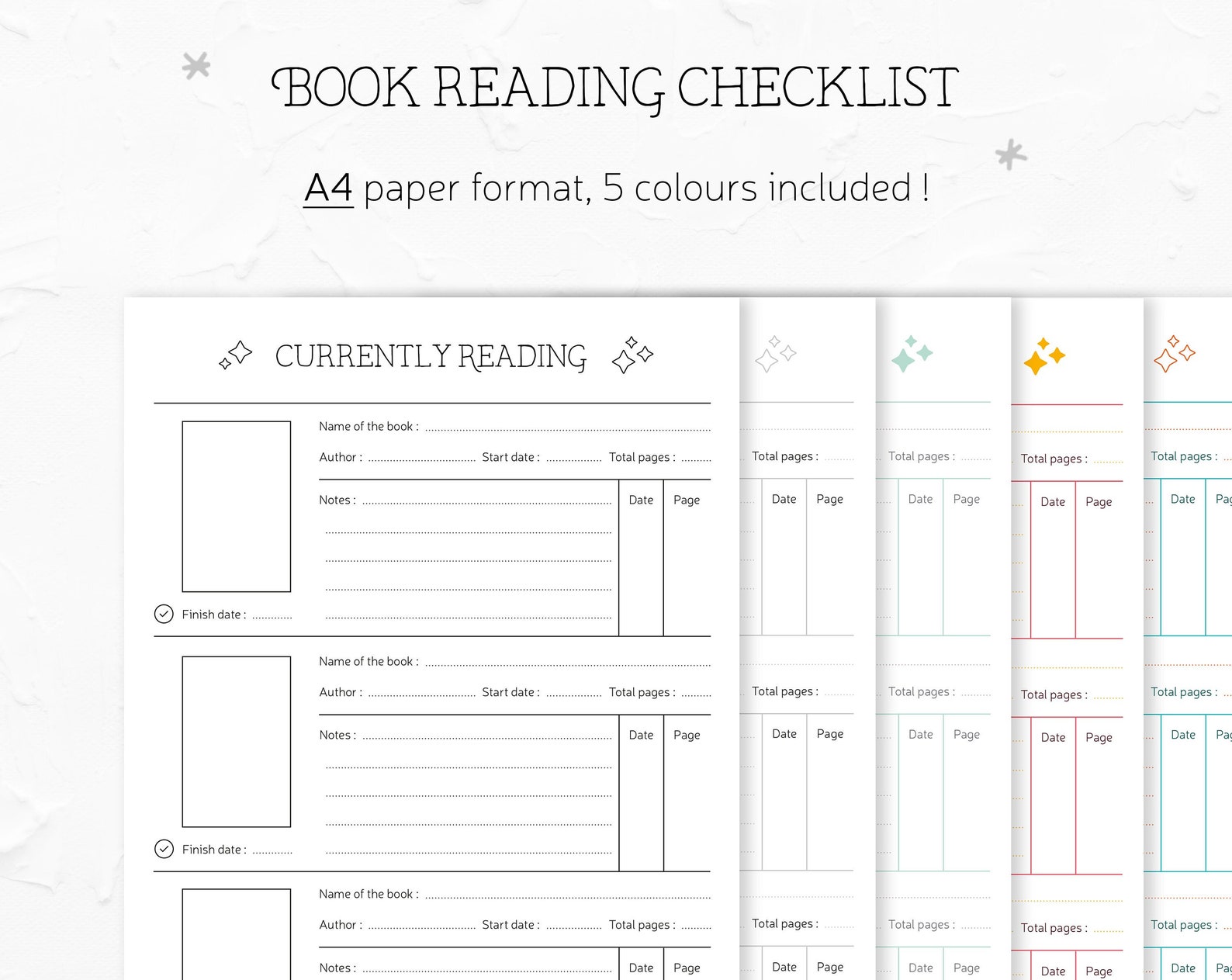 Currently Reading Checklist Printable & Digital Template - Etsy