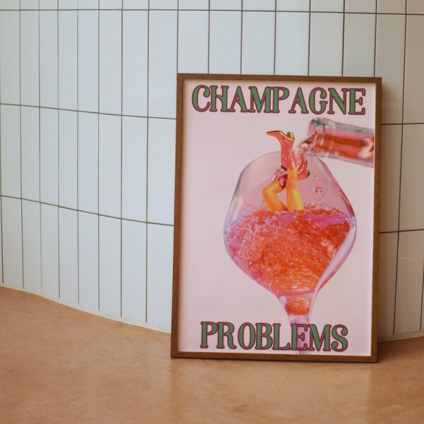 Champagne Print - Etsy