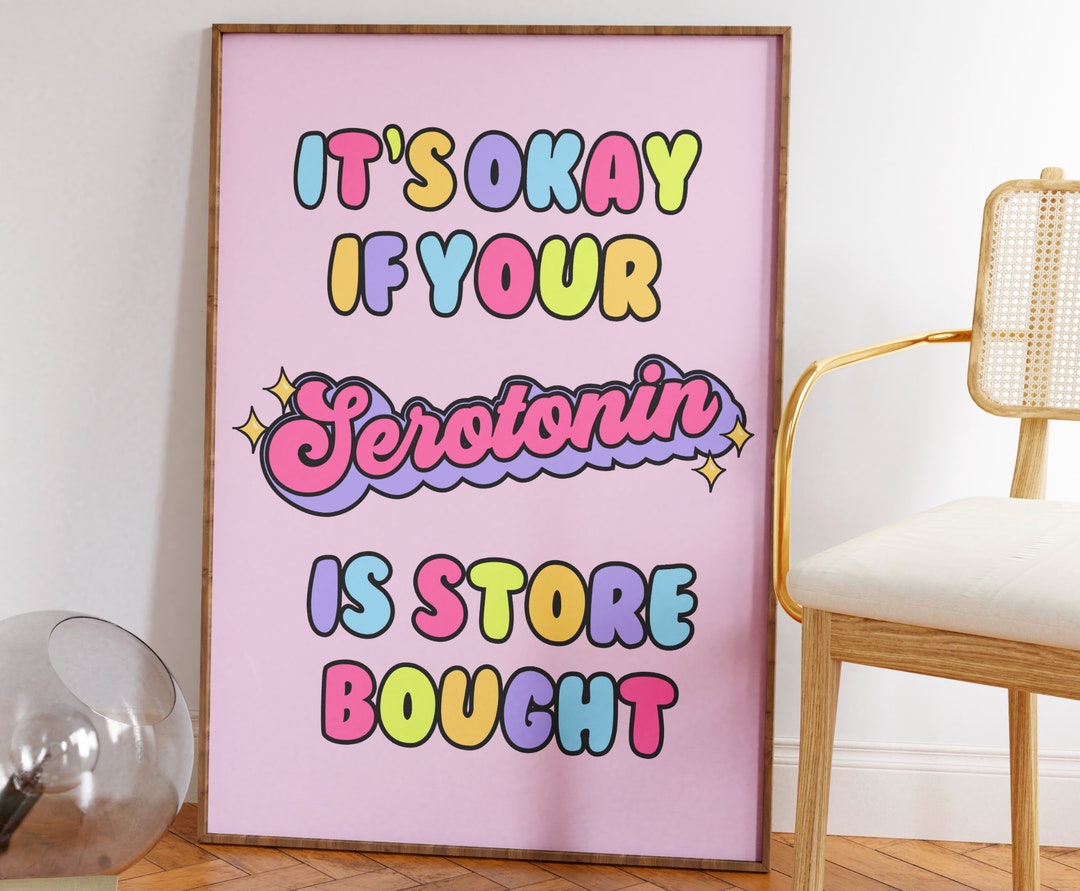 Cute Retro Trendy Mental Health Motivational Printable Aesthetic Wall ...