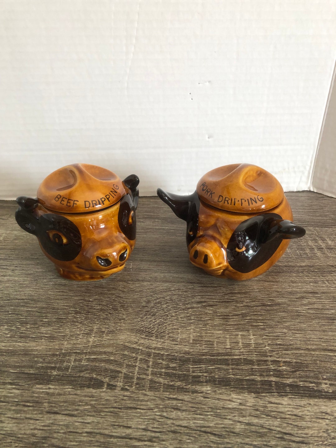 Vintage Beef and Pork Drippings Ceramic Pots - Etsy