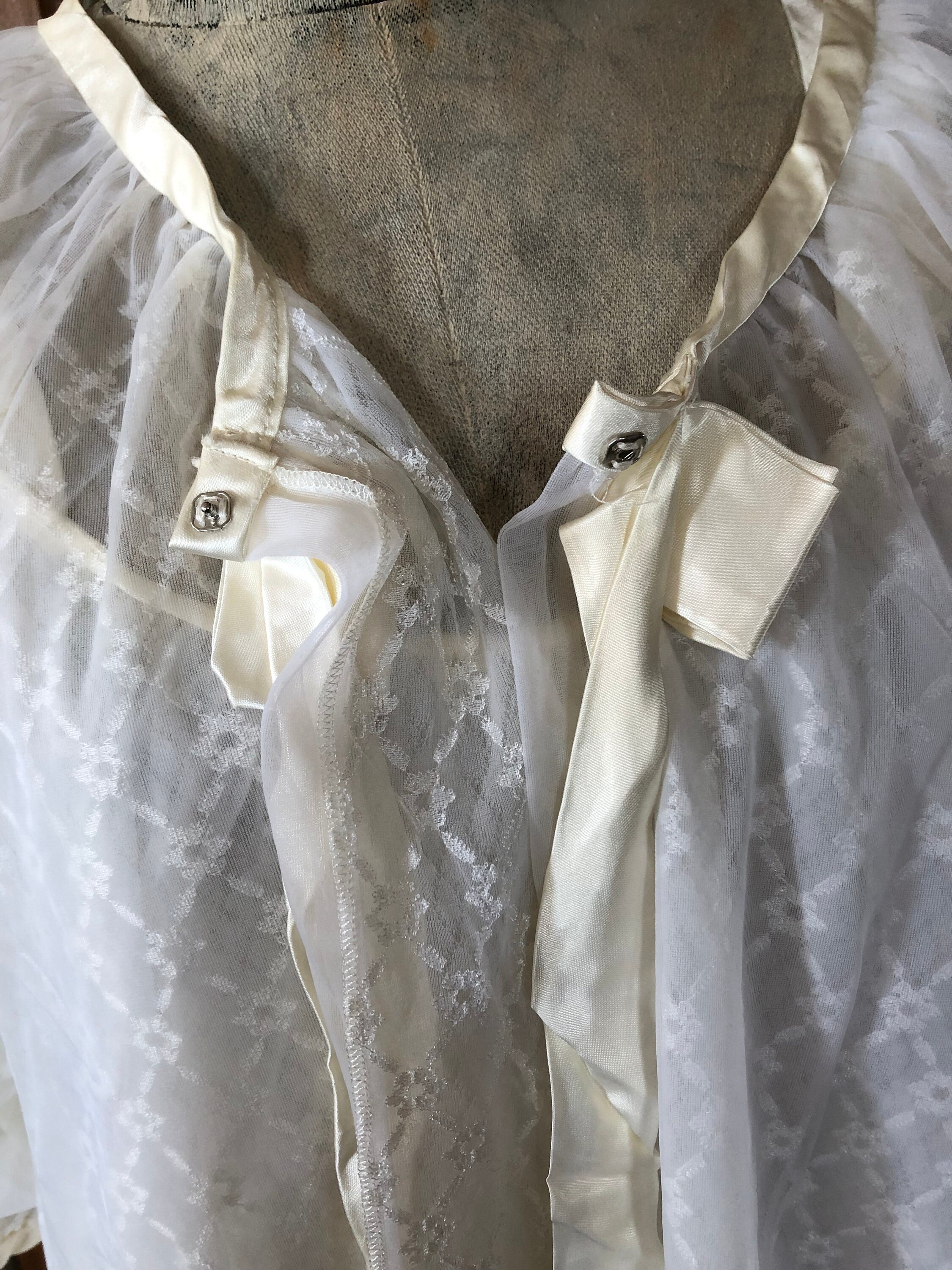 White Sheer Floral Layered Night Set - Etsy