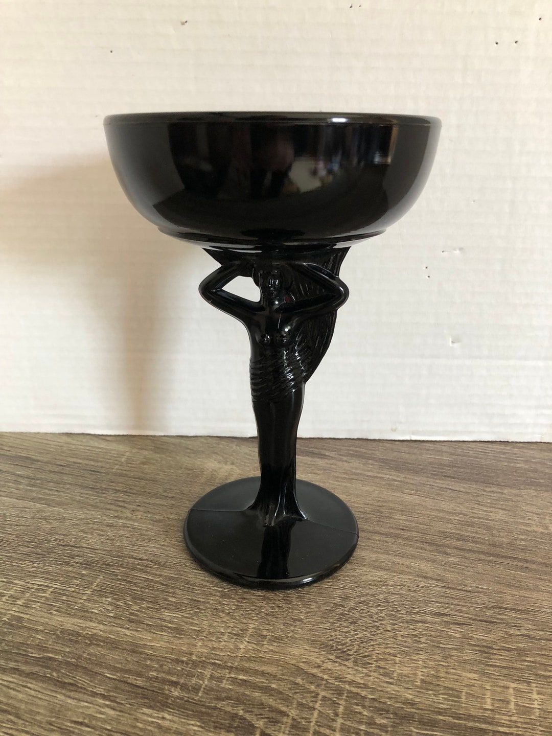RARE L.E. Smith Black Amethyst Glass Compote Dish - Etsy