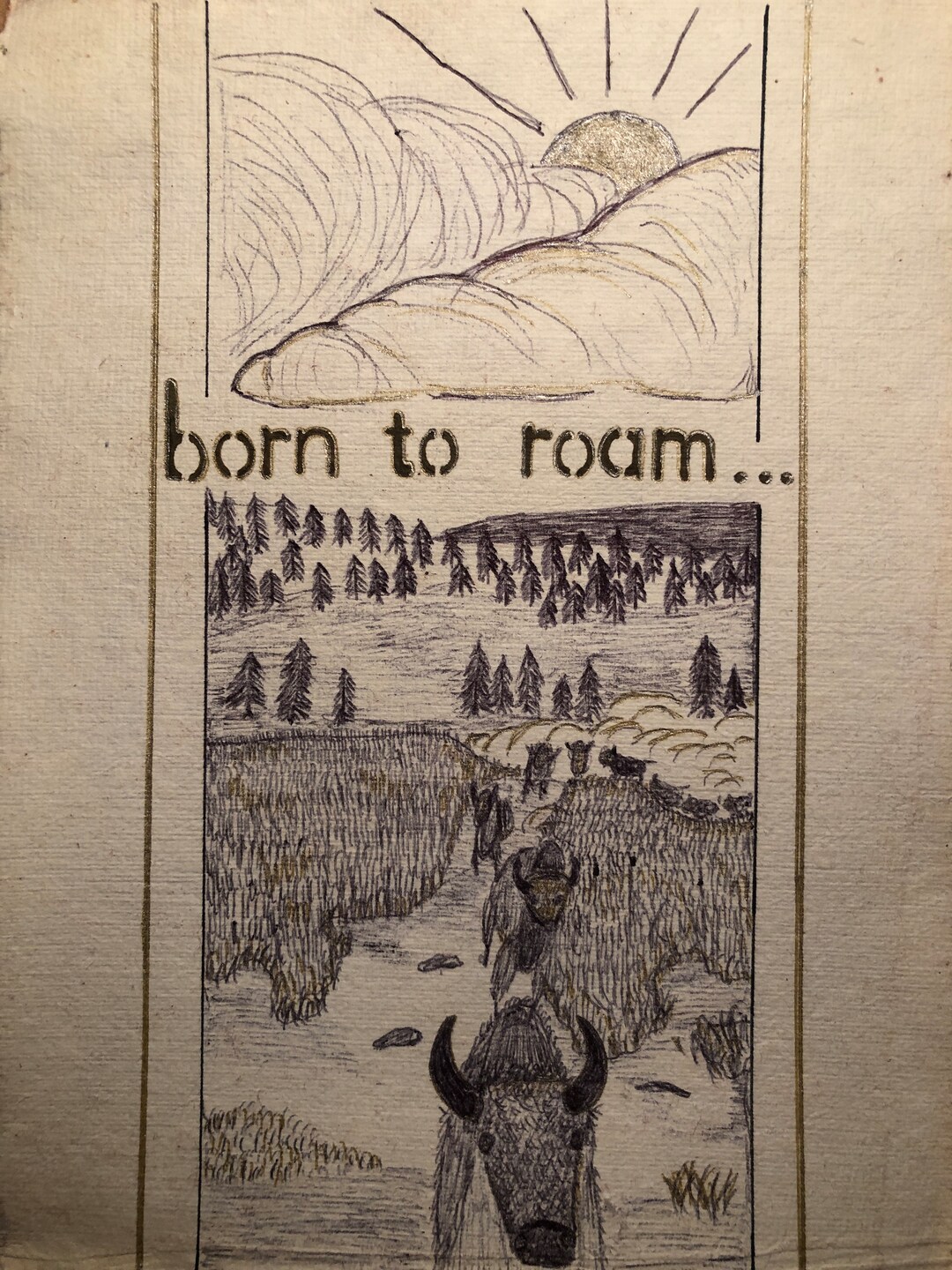 Born to Roam Original Stencil Ink Art - Etsy