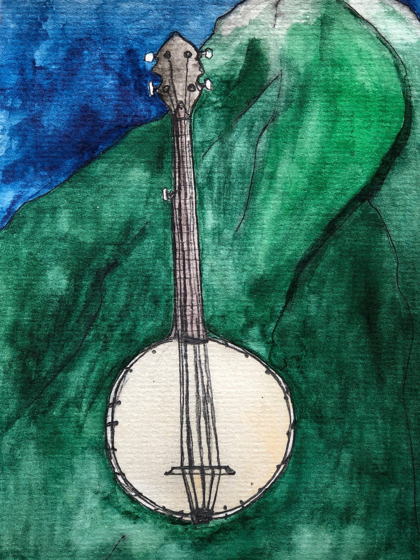 Folk Art Banjo - Etsy