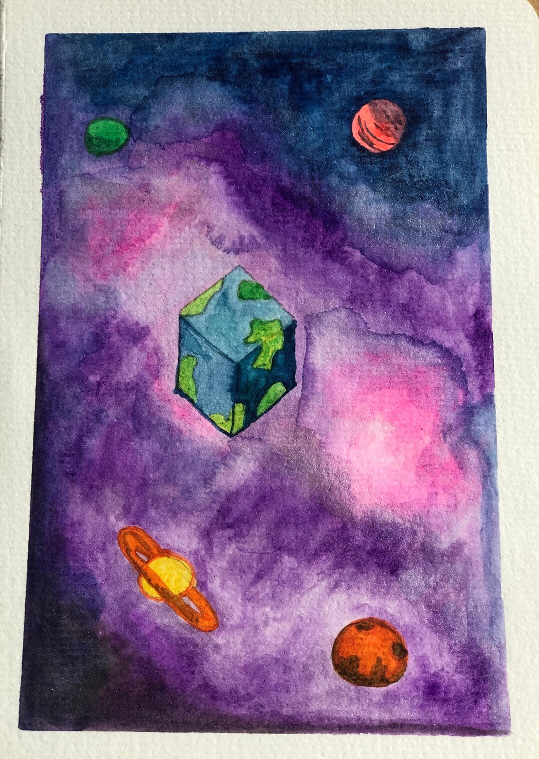 Cosmic Country, Square Planet Art - Etsy
