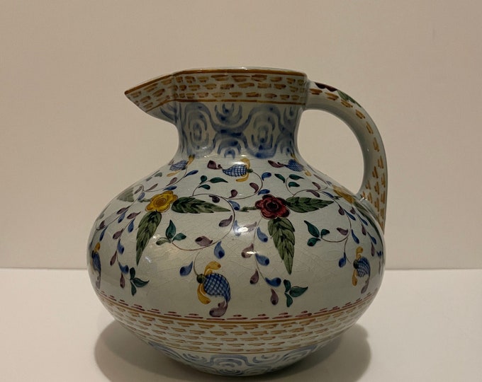 Hand Painted Pitcher Made in Portugal, Floral Pitcher, Water Pitcher ...