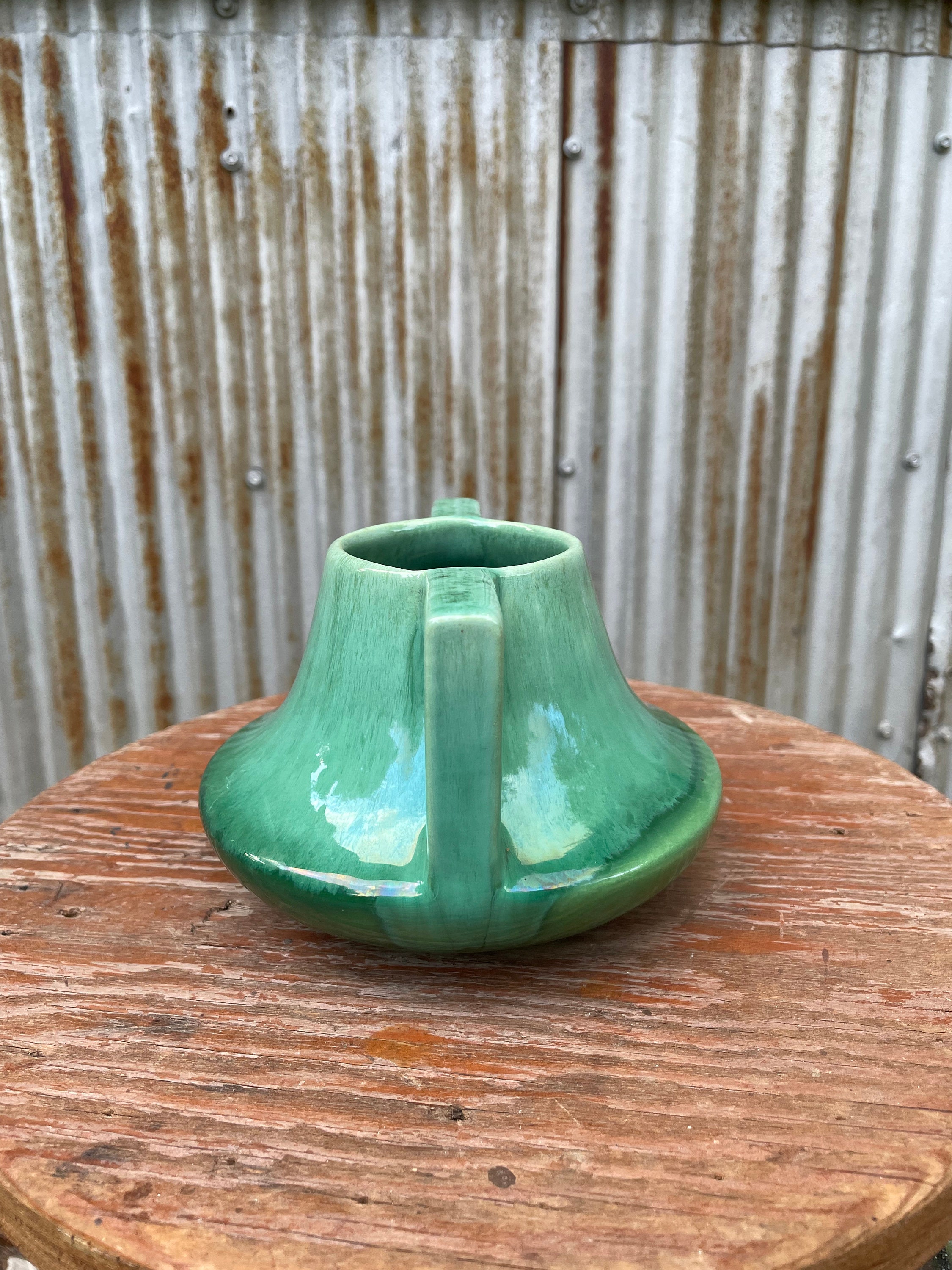 Vintage Haeger eve Pottery With Two Toned Green Drip Glaze, Slightly ...