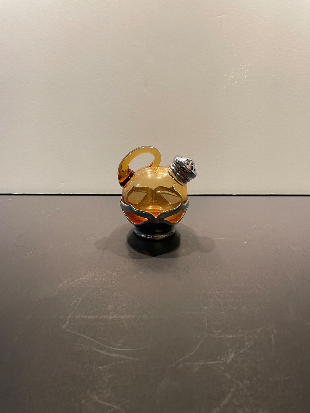 Art Deco Salt & Pepper Shaker, Salt and Pepper Shaker, Amber Glass ...