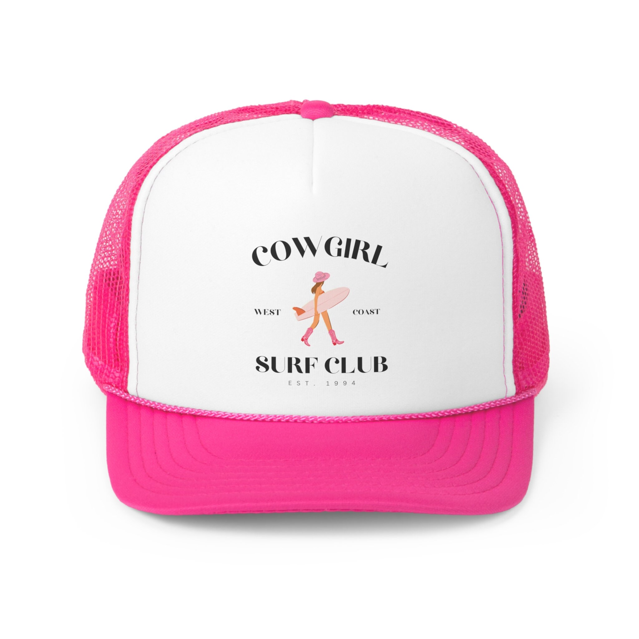 Cowgirl Trucker Hat, Cowgirl Surf Club Trucker Cap, Country Theme Cowgirl Trucker Hat, Western ...