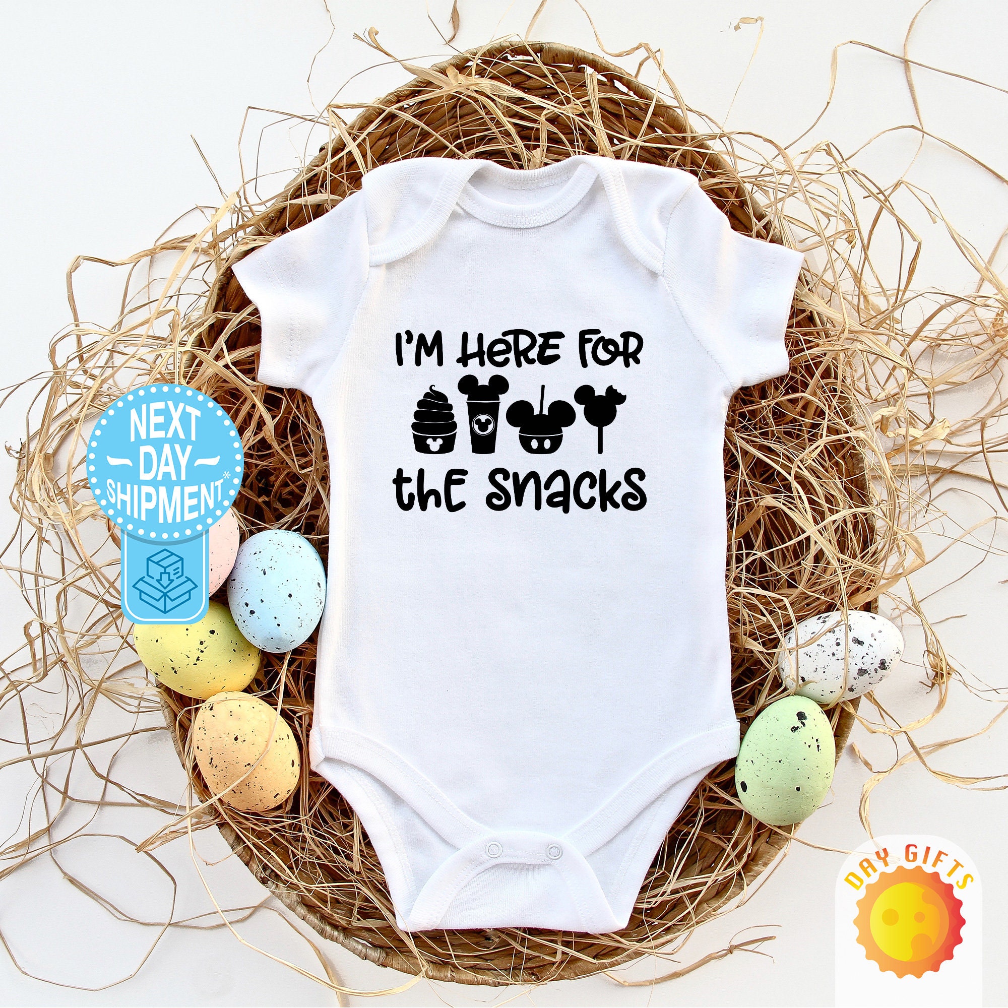 Just Here For The Snacks Baby Onesie sold by Gary Jones | SKU 40191350 ...