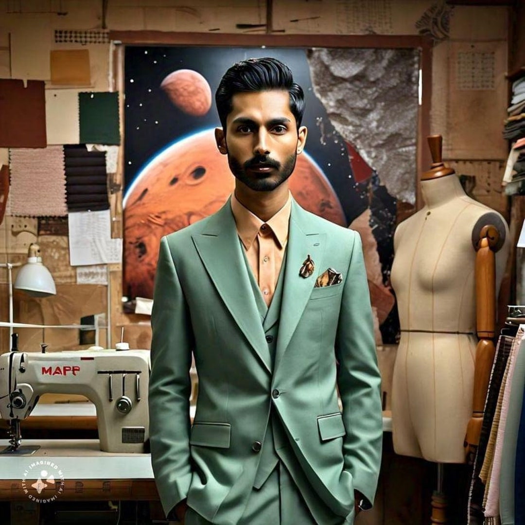 Pistachio Green Bespoke Suit 3-piece Classic Suit for Men | Bespoke ...
