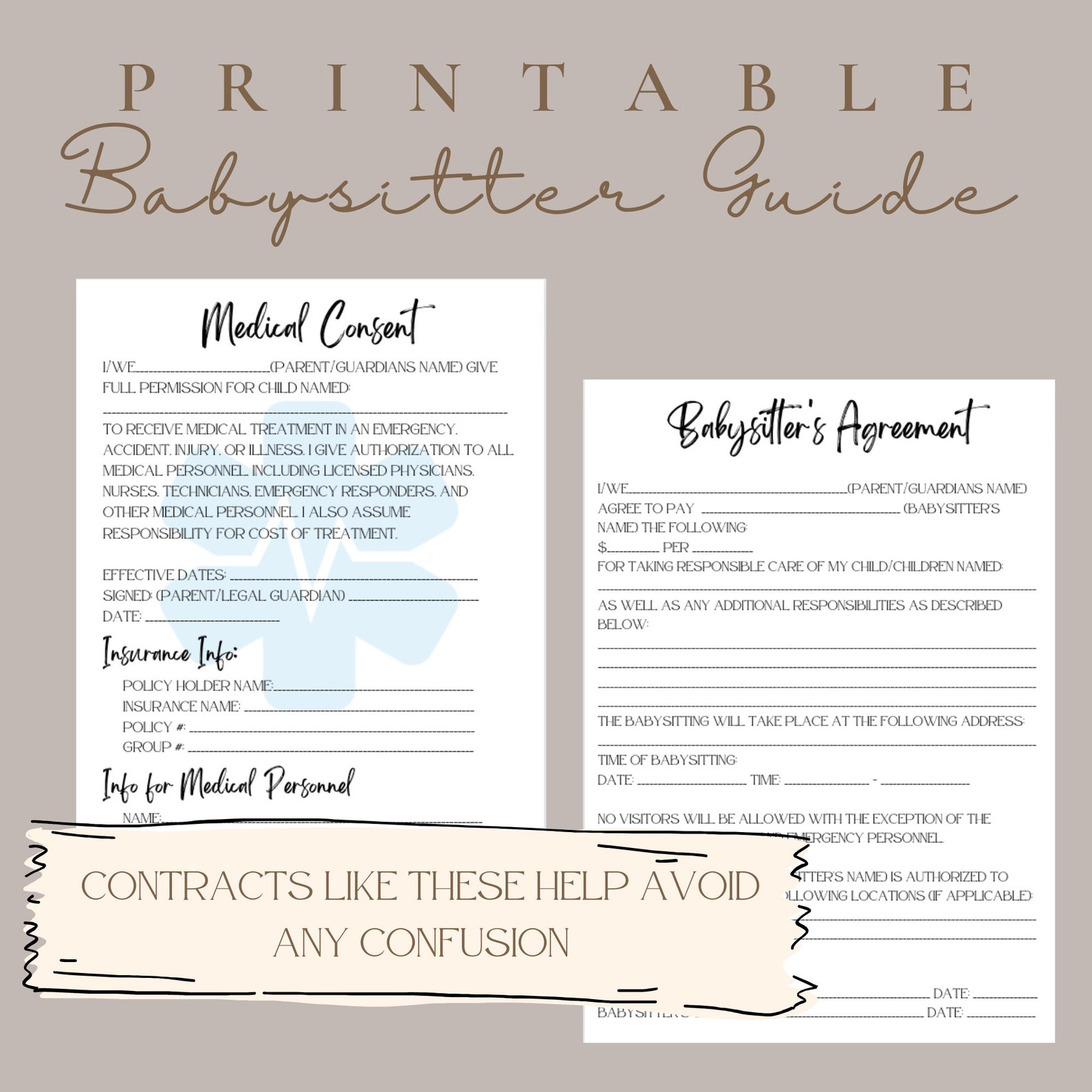Babysitter's Guide Caregiver Binder Nanny Kit Childcare Notes Pet Care ...