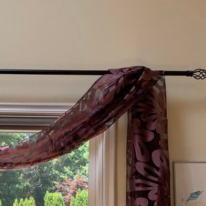 Home Decor Embossed Metallic Sheer Scarf Valance holiday - Etsy