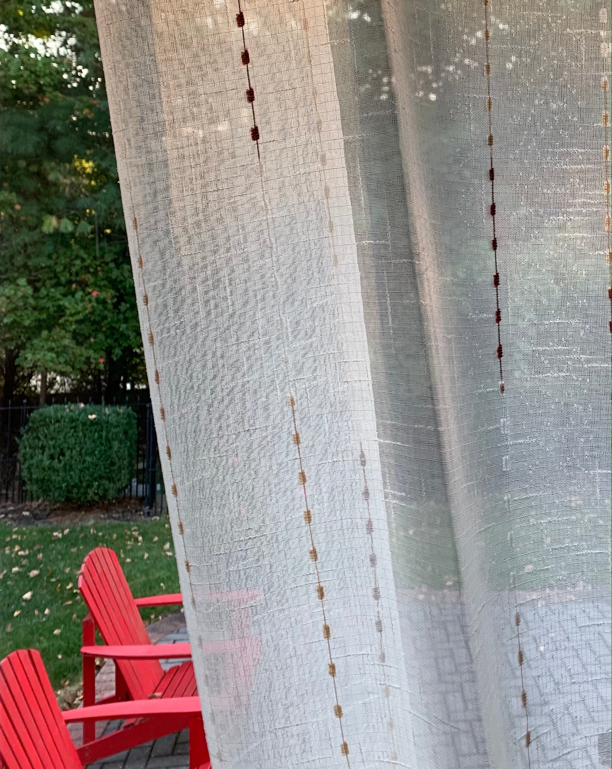 Sheer Fabric Decor Window Curtains, Stripe Sheer Curtains Metallic ...