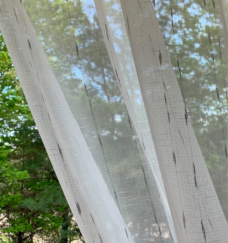 Sheer Fabric Decor Window Curtains, Stripe Sheer Curtains Metallic ...