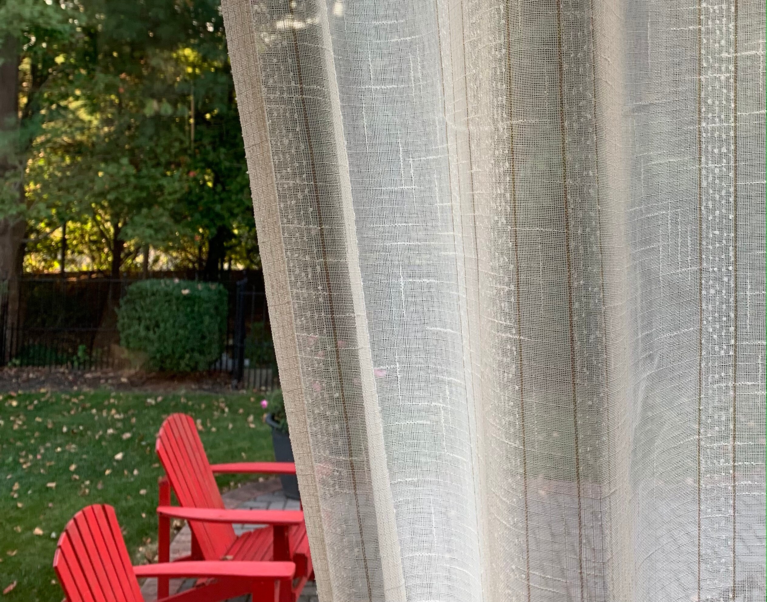 Sheer Fabric Decor Window Curtains, Stripe Sheer Curtains Metallic ...