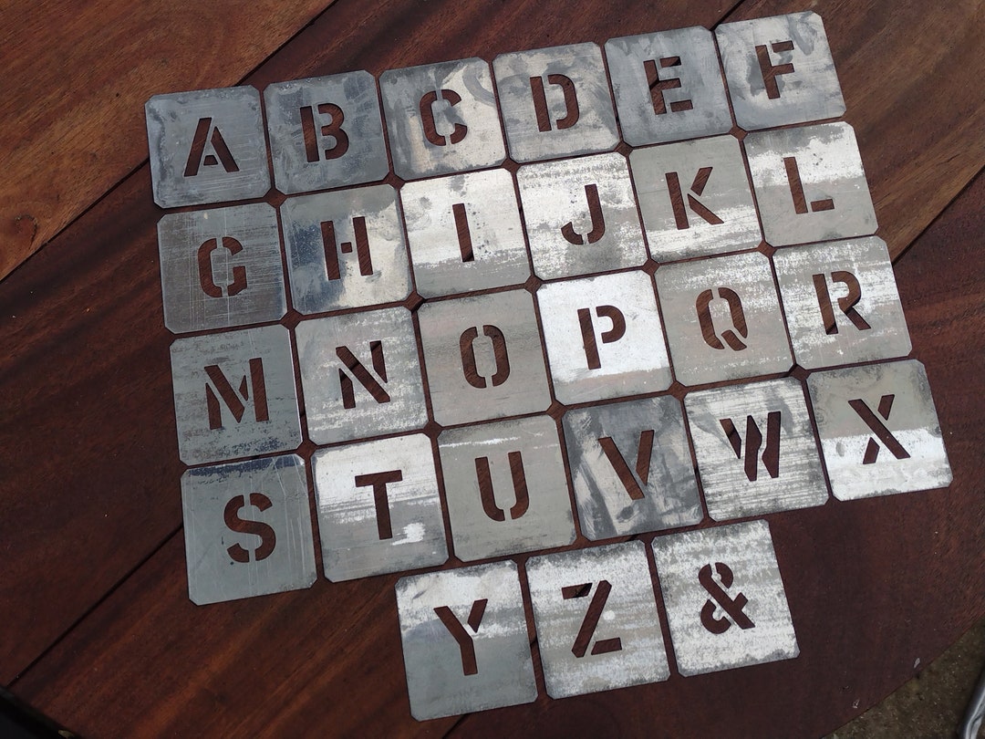 Full Set of Vintage Industrial Metal Letter Stencils Complete - Etsy