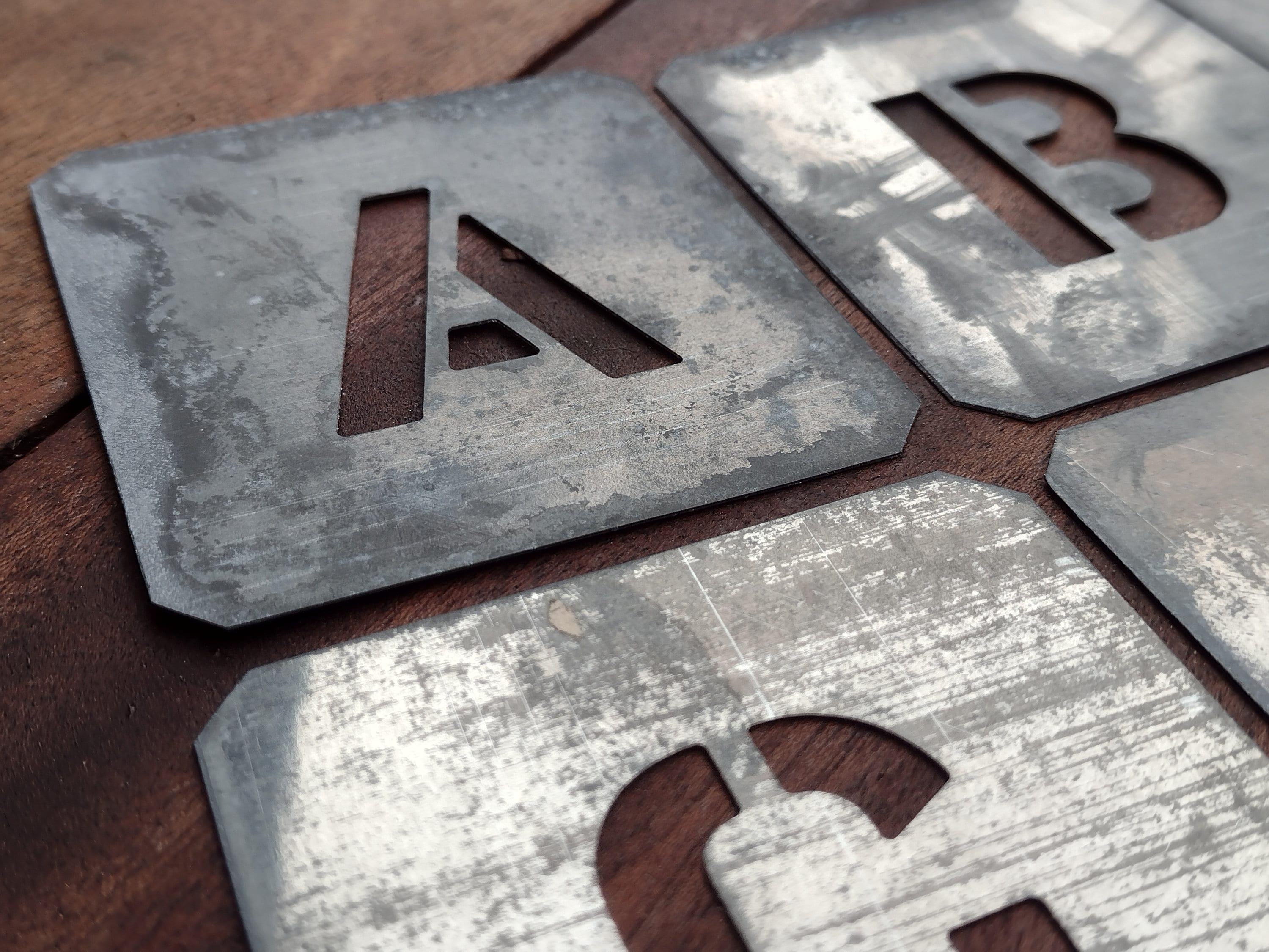 Full Set of Vintage Industrial Metal Letter Stencils Complete - Etsy